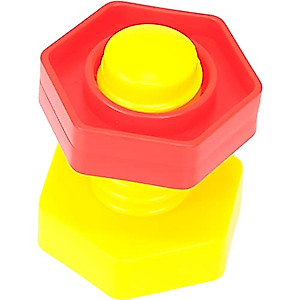 Bonka Bird Toys 3505 Pk6 Huge Nuts and Bolts Colorful Enticing Large Screw Interactive Foot Beak Throw Parrot Cockatoo Amazon African Grey Macaw Hyacinth