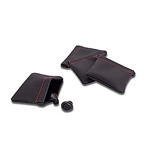 4 Pieces of Earphone Pouch PU Leather Headphone Storage Bag Headphone Protection Pouch, with Snap Spring Closure for Portable Carrying Storing Headphones