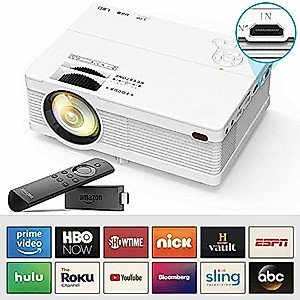 Mini Projector 7500Lumens Portable Projector Full HD 1080P Supported, Home Theater Projector Compatible with TV Stick, Phone, Games, HDMI, AV