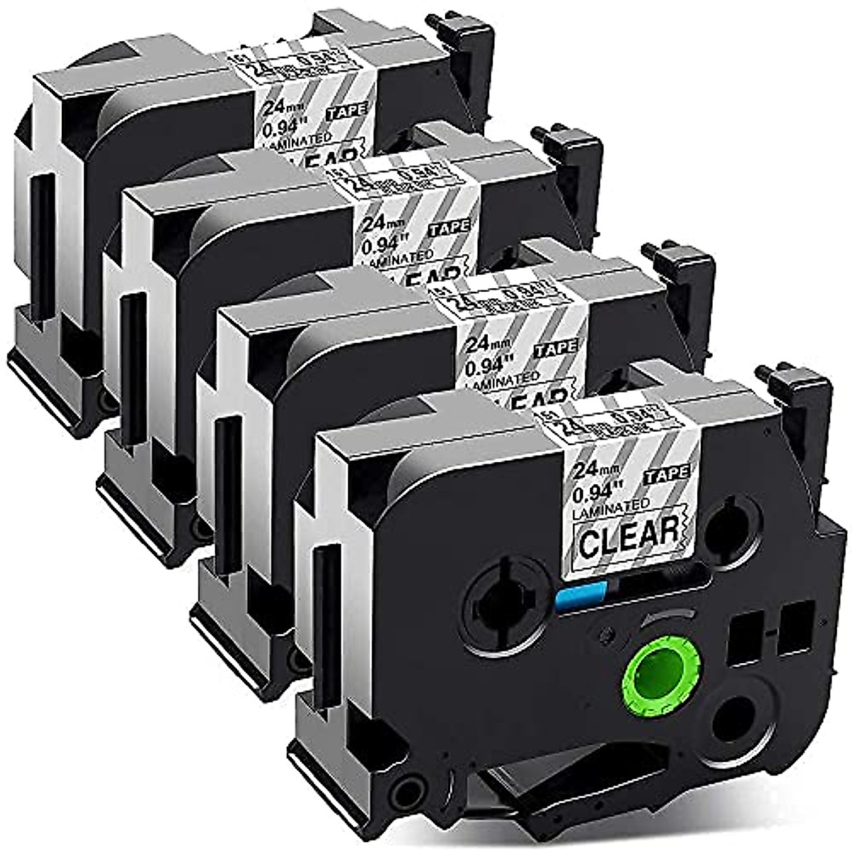 1 Inch Label Tape Compatible with Brother P Touch TZ Tape 24mm 0.94 Laminated White/Clear/Red/Blue/Yellow/Green Tz TZe-251 TZe251 TZ-251 TZ251 TZe-151 TZe-451 TZe-551 TZe-651 TZe-751, Total 9-Pack