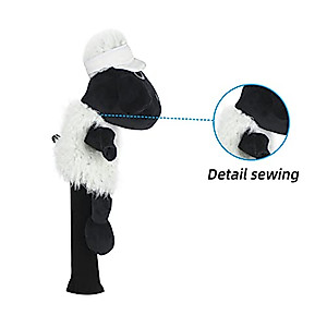 Scott Edward Animal Zoo Golf Driver Wood Covers, Fit Drivers and Fairway, Lovely Dogs, Funny and Functional (Black Sheep, Driver Head)