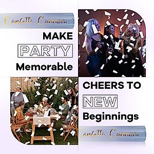 Confetti Poppers White Confetti Cannon 12 Pack Party Poppers Biodegradable12inch Wedding Party Confetti Bulk Streamer Confetti Cannon Launches up to15-25ft for Christmas Birthday Graduation New Year