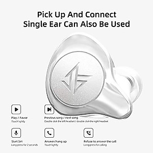 KZ S2 True Wireless Earbuds for iPhone Android Hybrid Technology Bluetooth Earphones with Microphone (White)