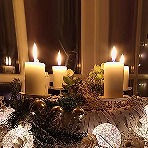 Ivory Pillar Candles, 3x4 Inch Unscented Off-White Dripless Long Lasting Slow Burning Cylinder Candles for Home, Wedding, Party ( 45 Hours), 6 Packs