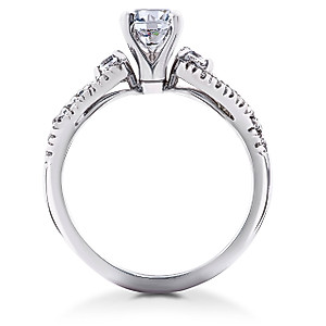 1 1/6ct Diamond Infinity Engagement Wedding Ring Bridal Set 14K White Gold - Size 5