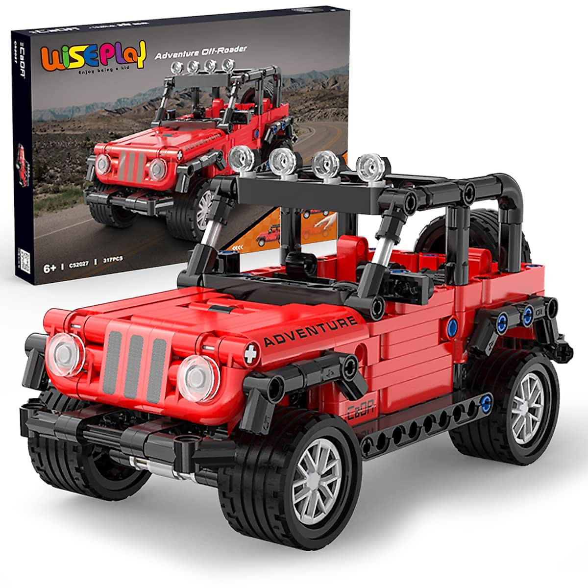 WISEPLAY Off-Road Pull Back Model Cars to Build for Kids 9-12 - 317 PCS STEM Car Building Kit for Boys 8-12 & Girls - STEM Building Toys for Boys Age 8-12 & Girls - Engineering Toys for Kids 8-10