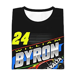 William Byron 24 Shirt for Teen Girl & Boy Printing Short Sleeve Tee Athletic Classic Shirt Crewneck T-Shirt