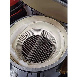 Mydracas Lump Charcoal Fire Basket with Divider Big Green Egg Accessories Ash Basket Stainless Steel Charcoal Basket for XLarge Big Green Egg(with Divider)