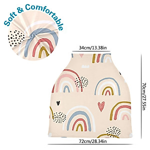 Nursing Cover Breastfeeding Scarf Colorful Rainbows and Hearts - Baby Car Seat Covers, Stroller Cover, Carseat Canopy (0na7c)