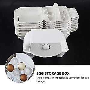 Cabilock 20pcs Egg Cartons Paper Trays Printed Natural Pulp Egg Cartons Holds Up to 6 Eggs Biodegradable Pulp Fiber Egg Flats Egg Organizing Cases