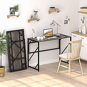 Elephance 40" Folding Computer Desk No Assembly Needed Foldable Small Home Office Desk Study Writing Desk Gaming Table for Small Space