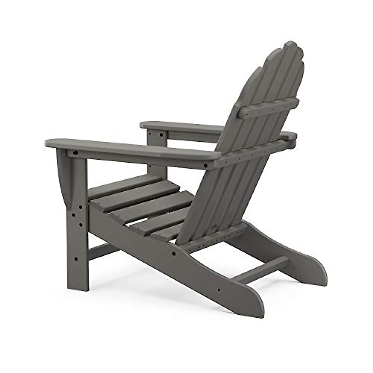 POLYWOOD PWS417-1-GY Classic 3-Piece Chair Side Table Adirondack Seating Set, Slate Grey