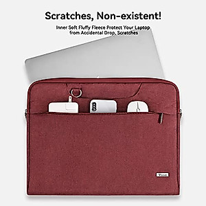 Voova Laptop Bag,17 17.3 Inch Laptop Sleeve Carrying Case Slim Computer Messenger Shoulder Briefcase with Strap Compatible with MacBook Pro/New Razer Blade Pro 17 Dell Asus Acer Hp Notebook,Wine Red