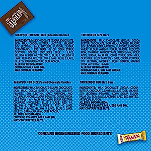 M&M'S, SNICKERS & TWIX Variety Pack Fun Size Milk Chocolate Candy Bars Assortment, 30.98-Ounce 55 Piece Bag