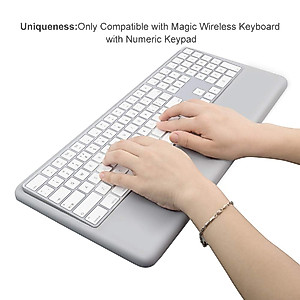 Vaydeer Wrist Rest Ergonomic Keyboard Stand Compatible with Wireless Magic Keyboard 2 with Numeric Keypad (Gray Silicone)