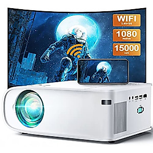 Projector for iPhone, ARTSEA 15000L 4K HD Projector Native 1080P 5G WiFi 2023 Upgrade Indoor Outdoor Video Projector with 100Inch Projection Screen, Movie Home Projector for TV Stick/PS4/Android/iOS