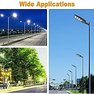 OSTEK 300W LED Parking Lot Lights LED Shoebox Street Pole Light with Dusk to Dawn Photocell, IP66 42000LM Commercial LED Area Road Lighting 5000K DLC UL
