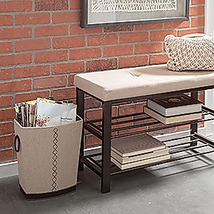 Organize It All Multi-Purpose Basket | Dimensions: 8" x 13.5" x 12" | Open Top | Great Storage | Home Organization | Handles for Easy Movement | Great for Office | Living Room | Beige