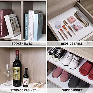 White Kitchen Cabinet Liner, 24inch Wide x 288 Inch Waterproof Shelf Liner, EVA Non-Adhesive Kitchen Drawers Liners for Shoe Cupboards, Shelves, Closet and Pantry