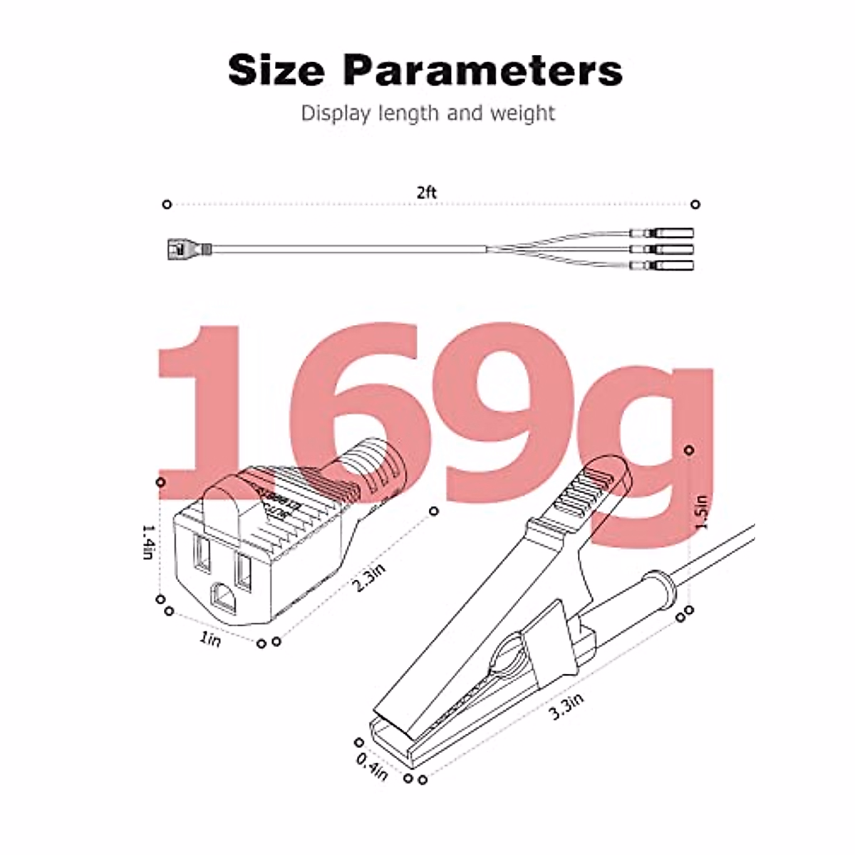 HVAC Adaptor Cord, Replacement Hvac Heavy Adaptor Cord Power Extension Tool for Residential HVAC Technicians, HVAC Training and Job, Apply to Vacuum Pumps,Breaker Finder(69411, RT250, ET300 and ET310)