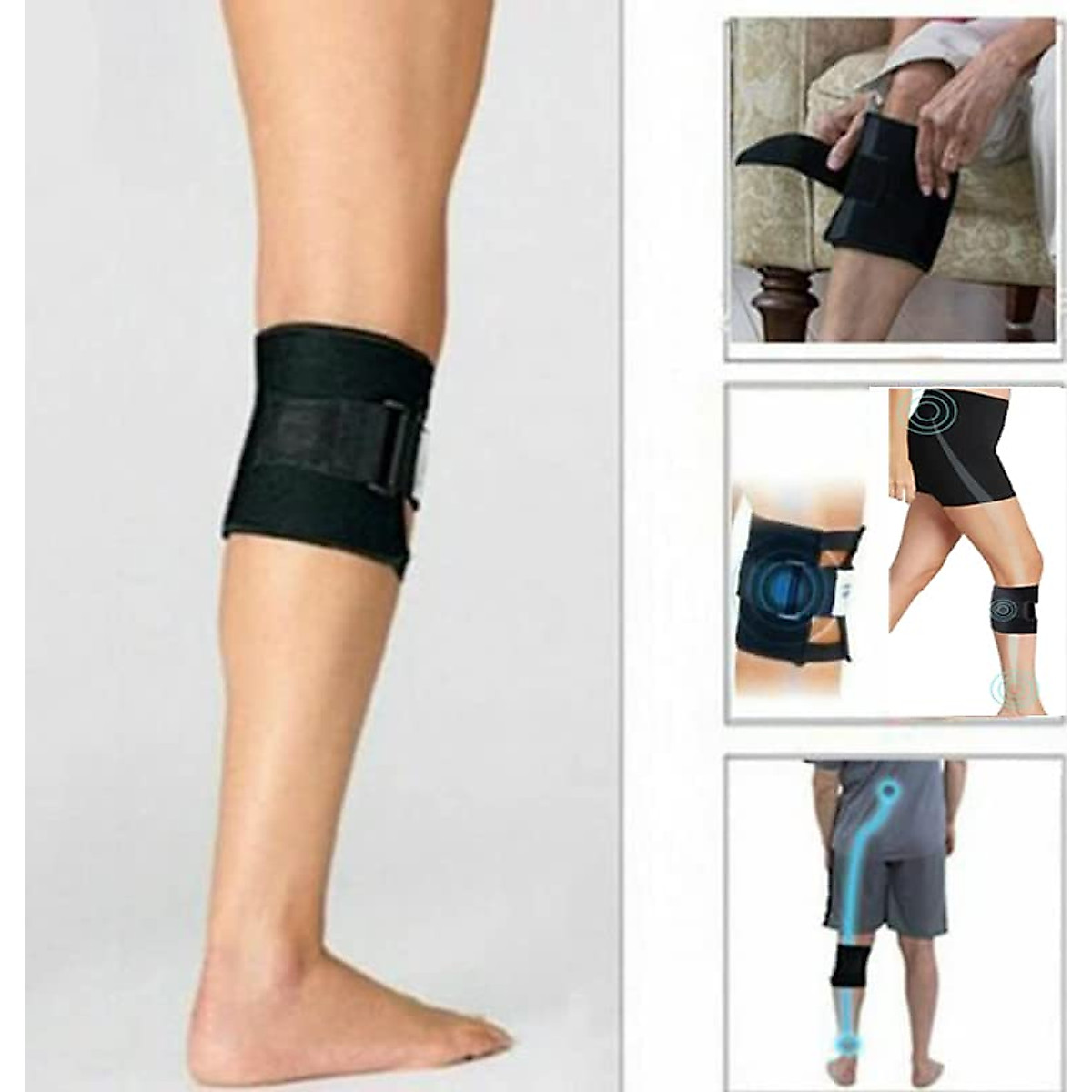 Knee Brace 2 Pack for Instant Relief from Sciatic Nerve Pain, Acupoint Pressure Pad Applies Gentle Targeted Compression brace for sciatica as seen on tv, Joint Pain Relief - Black AB