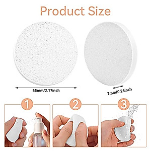 Molain Round Sponge Puff Set 24 Pieces 2.2 Inch Soft Mini Facial Loose Powder Blender Pads Applicator For Liquid Foundation Setting Holder Makeup Beauty Cosmetic Cleanser Washing (White)
