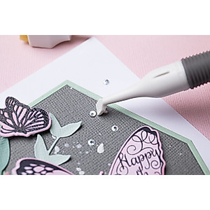 Sizzix Sticky Pick Up & Push Craft Set Tool Perfect for Intricate Papercraft, Cardmaking, Model Parts, Diamond Art, Sequins & More, One Size, White/Grey