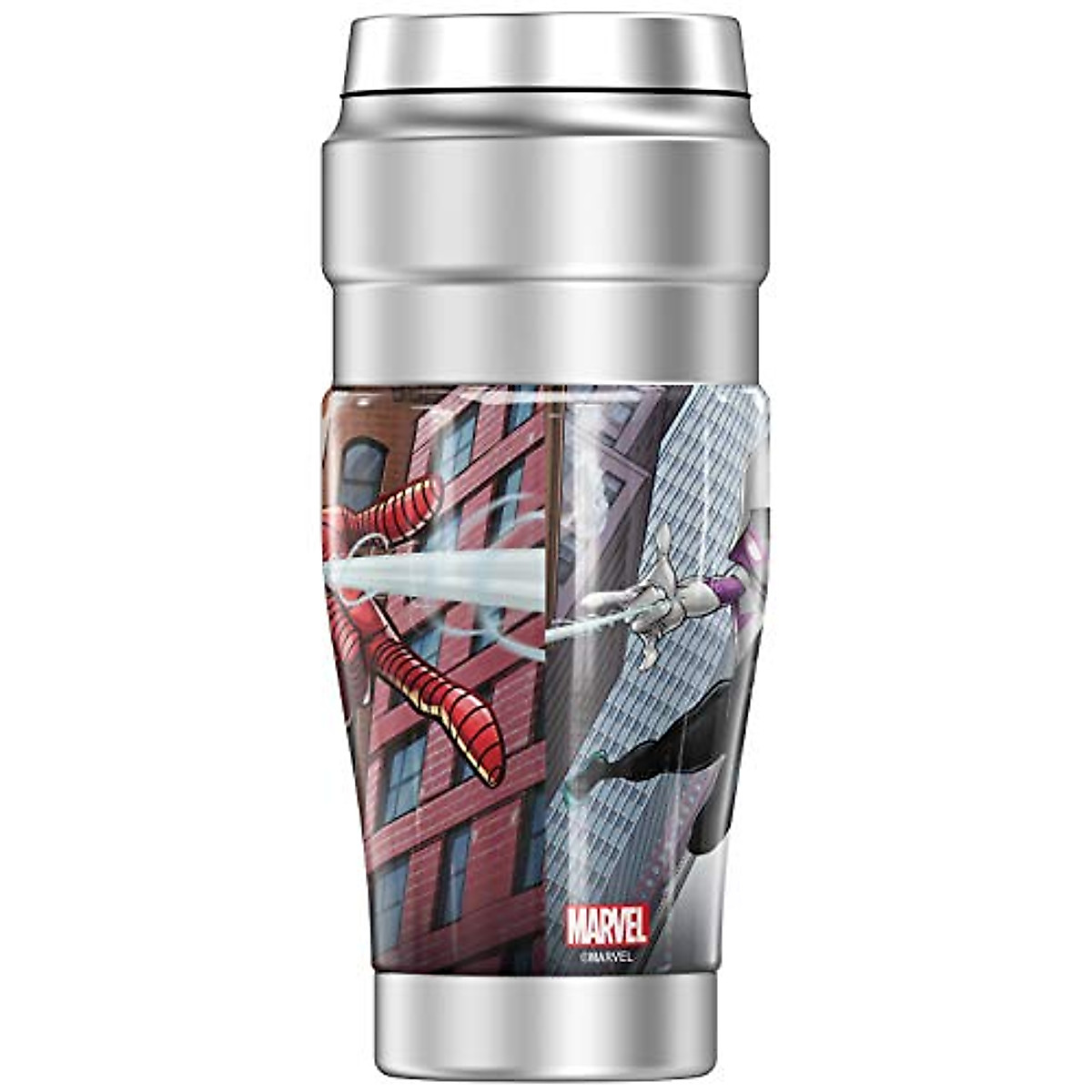 THERMOS MARVEL - Spider-Man Spider Team STAINLESS KING Stainless Steel Travel Tumbler, Vacuum insulated & Double Wall, 16oz