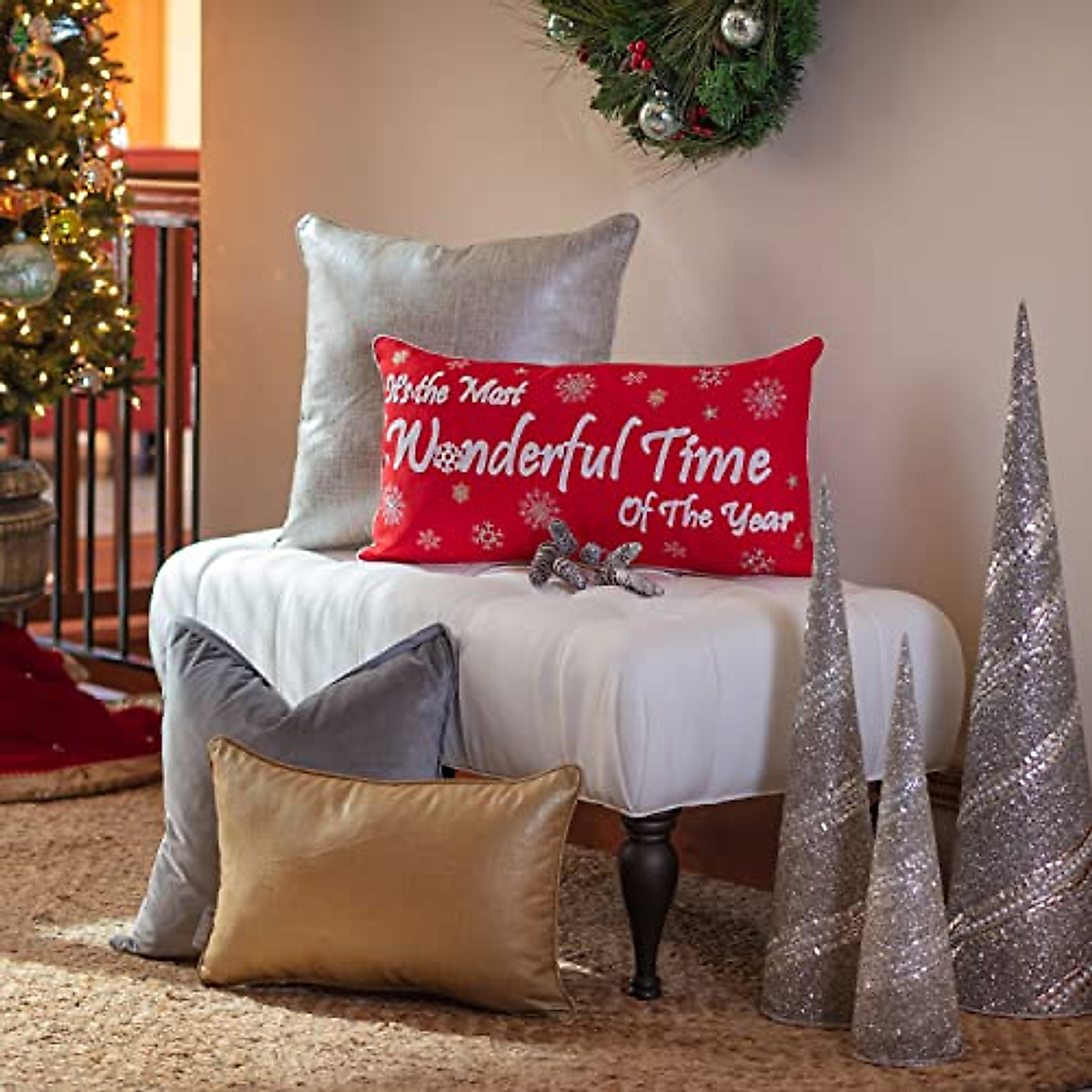 Pillow Perfect Indoor Alchemy Linen Copper Rectangular Throw Pillow, Gold