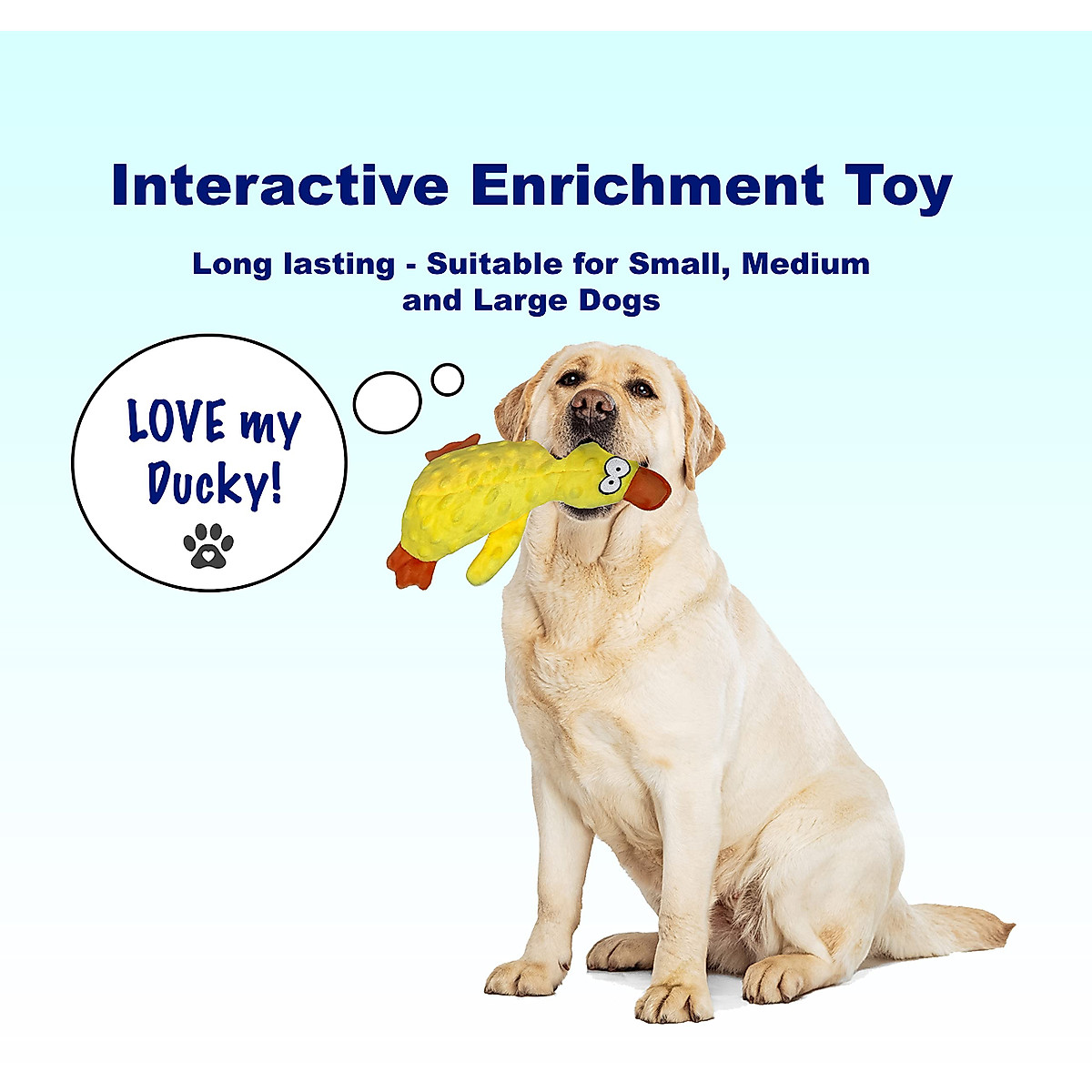 SHAGGYTAILVILLAGE Squeaky Duck Dog Toy for Small, Medium and Large Dogs, Durable Interactive Dog Toys to Keep Them Busy, Soft Crinkle Plush Puppy Chew Toys Teething and Boredom (Mr. Ducky Yellow 1PC)