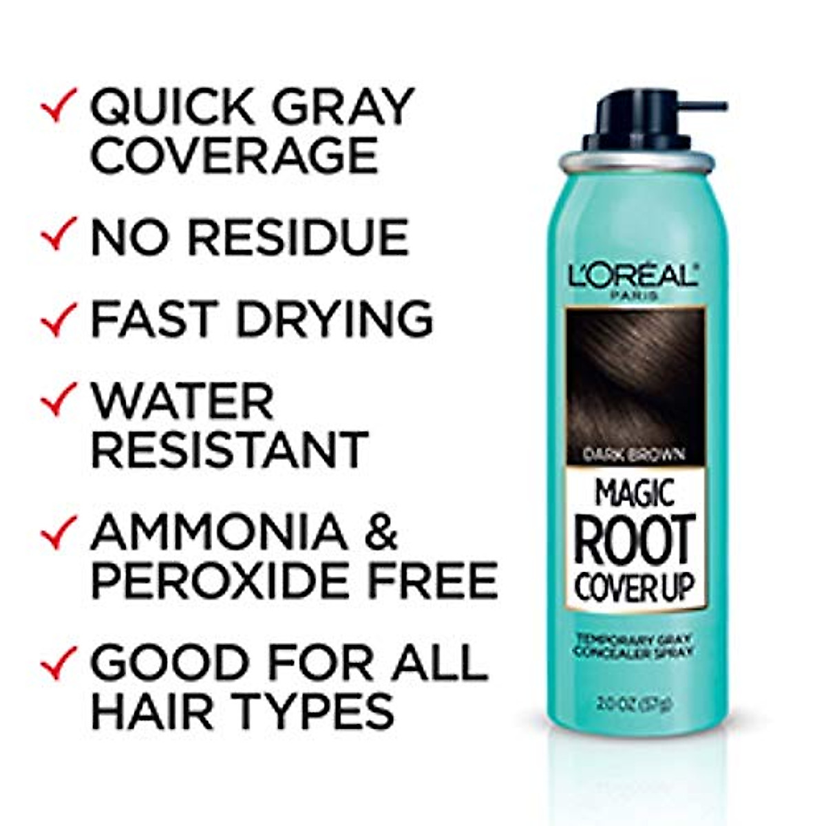 L'Oreal Paris Root Cover Up Temporary Gray Concealer Spray, Hair Color Spray with Filling & Thickening Coverage, Dark Blonde, Packaging May Vary
