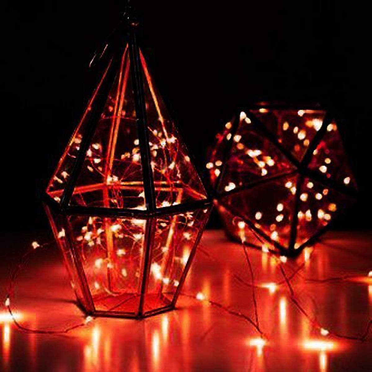 YKB 6 Pack Red LED Fairy Starry String Lights with 20 Mini LEDs on 3.3FT/1M Copper Wire, Fairy Lights Powered by 2xCR2032(Incl) Batteries, for Wedding Table Holiday Halloween Christmas Decorations