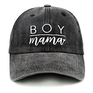 Waldeal Women's Embroidered Baseball Cap Boy Mama Mom Gift Vintage Distressed Dad Hat - Black