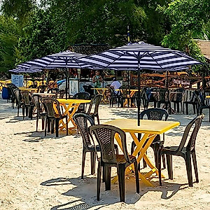 Sunshine Outdoor 9ft with 6 Ribs Patio Umbrella Replacement Canopy Market Umbrella Top Outdoor Umbrella Canopy Black & White(2pcs/package)