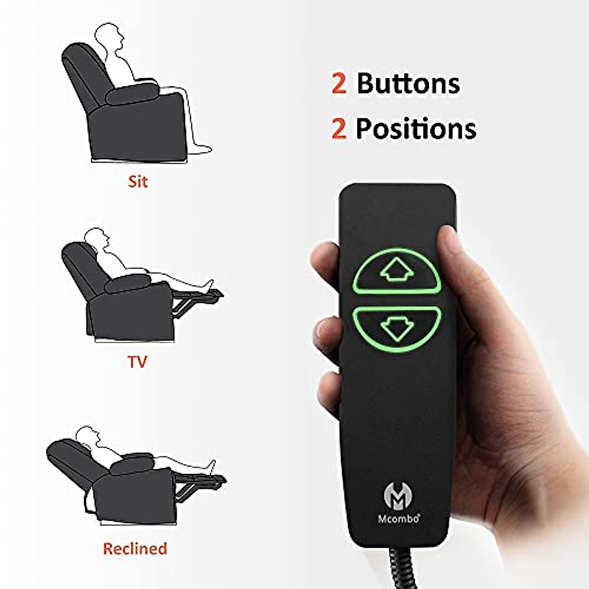 MCombo Electric Power Recliner Chair with Vibration and Heat, Extended Footrest, USB Ports, 2 Side Pockets, Cup Holders, Faux Leather 8015 (Not Lift Chair) (Black)