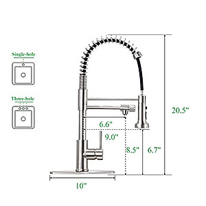 PAKING Drinking Water Faucet, Kitchen Faucet, Kitchen Sink Faucet, Water Filtration Faucet, Sink Faucet, Pull-Down Kitchen Faucets, Bar Water Filter Faucet, Brushed Nickel, Stainless Steel, PB1017