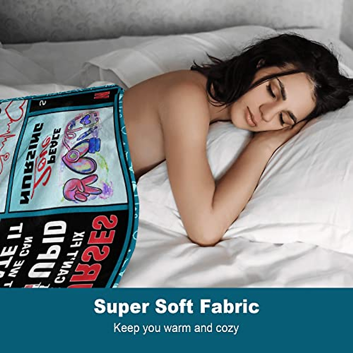 Gifts for Nurses Blanket, Gifts for Nurses Women, Rn Gifts for Nurses, Birthday Gifts for Nurses, Retirement Gifts for Nurses, Nurses Practitioner Gifts for Christmas International Nurses Day 60"x50"