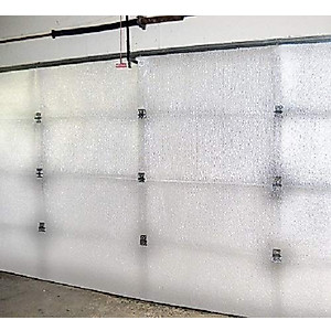 US Energy Products NASA Tech White Reflective Foam Core Garage Door Insulation Kit (9L x 7H) or (9L x 8H) Single R8 (Upgraded Tape)