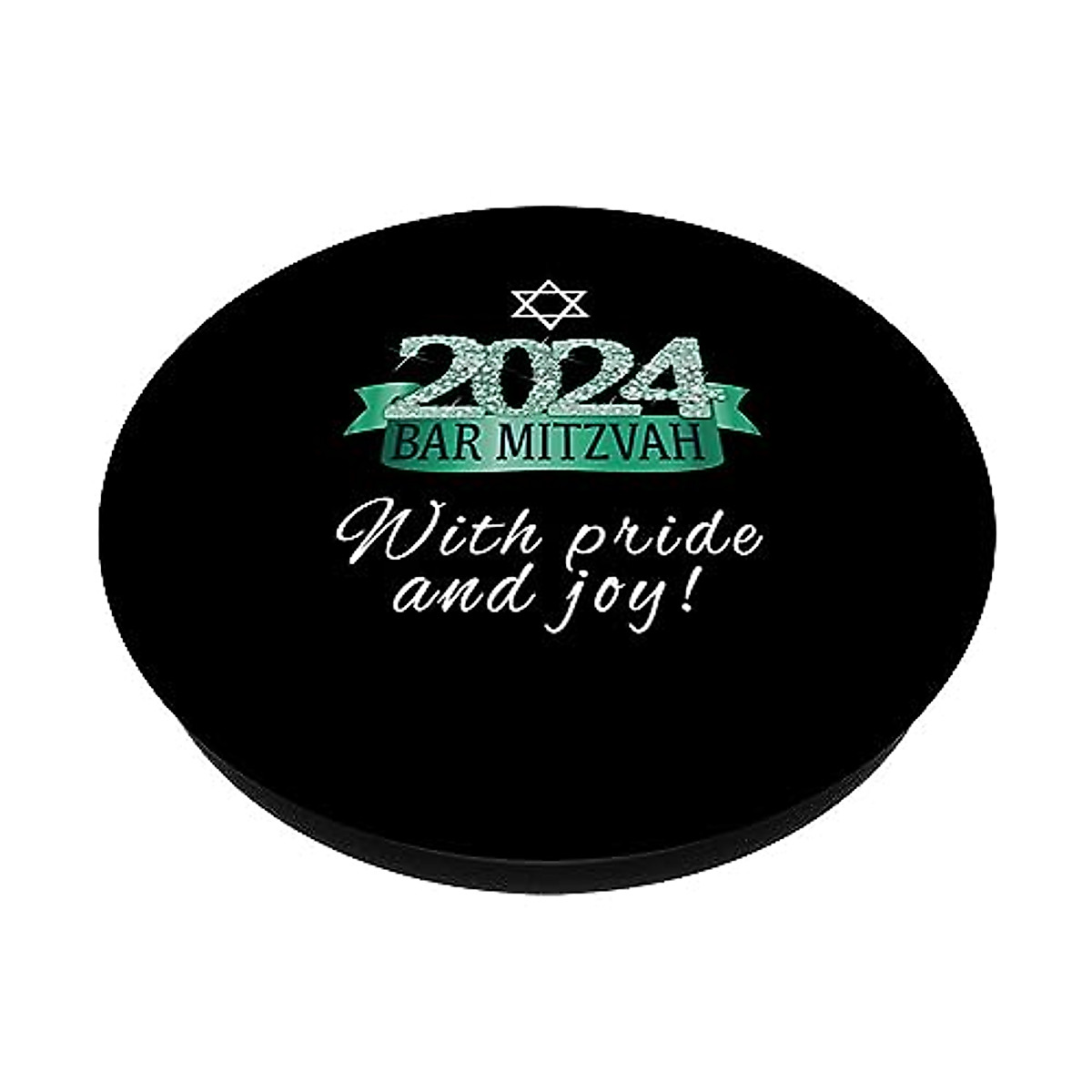 Bar Mitzvah 2024 I With Pride & Joy I Turquoise Banner Decor PopSockets Standard PopGrip