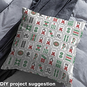 Feelyou Chinese Game Fabric by The Yard 1 Yard Mahjong Upholstery Fabric for Chairs for Luxury Game Playing Waterproof Outdoor Fabric Travel Reupholstery Fabric Decor