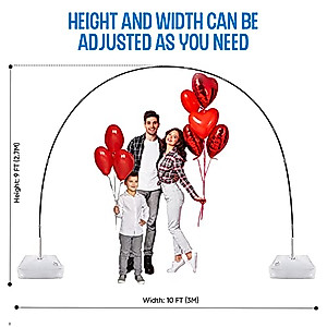 SQUEKI Balloon Arch Kit, 9FT Height & 10FT Width Adjustable Balloon Arch Stand: Balloon Arch Frame with Base - for Birthday, Wedding, Baby Shower, Graduation Party Supplies Decorations