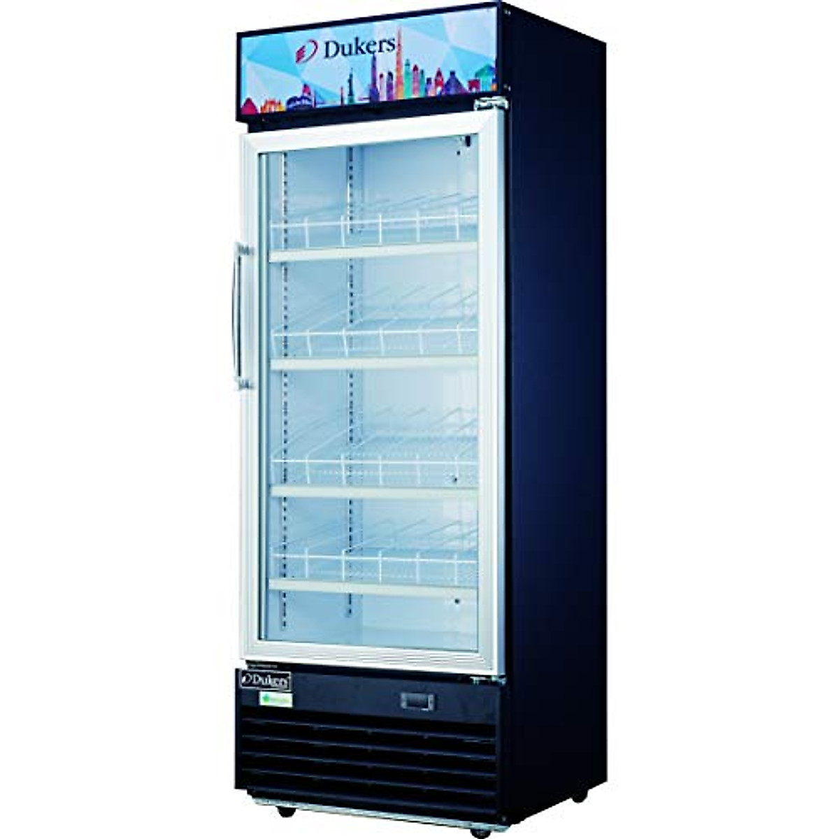 Dukers DSM-12R 11.4 cu. ft. Commercial Single Glass Swing Door Merchandiser Refrigerator