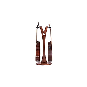 Ruach GS-1 Dual Acoustic and Electric Wooden Guitar Stand - Mahogany