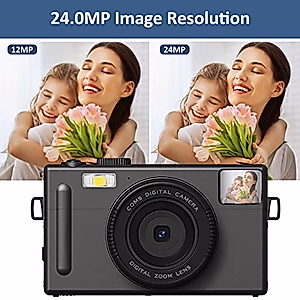 Kids Digital Camera, FHD 1080P 24MP Compact Camera, 1500mah Rechargeable Camera 3.0 inch Screen Photography Camera, Portable Camera for Children, Beginners, Boys & Girls