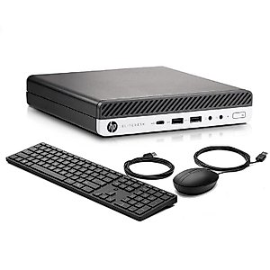 HP Micro Desktop Computer 800 G3 Elitedesk Mini Business PC, Intel Quad Core i5-6500T,16GB DDR4 RAM 256GB SSD,WiFi Type-C Port, New Wired Keyboard Mouse, Windows 10 Pro 64-bit (Renewed)…