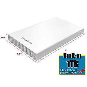 Avolusion HD250U3-WH 1TB USB 3.0 Portable External Gaming Hard Drive - White (for PS5, Pre-Formatted)