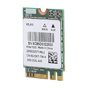 5G 867Mbps Bluetooth 4.1 Network Card, Game M.2 NGFF Adapter,for Killer -AC 1535 Band (2.4 GHz 5 GHz) 802.11ac NGFF M.2,for Notebook, Plug and Play