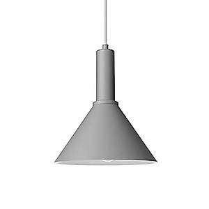 Globe Electric 61017 1-Light Plug-in Pendant, Soft Matte Gray. Designer Gray Fabric Cord, Bulb Included