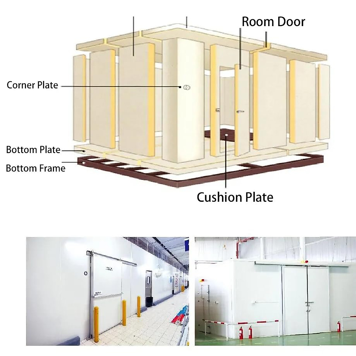 Kolice Commercial Portable Cold Room Freezer Room Fruit Keep Fresh Refrigerators-4 Wheels Included,15 Cubic Meters,Temperature:-8℉, Size:138"x79"x98",All-In-One Design