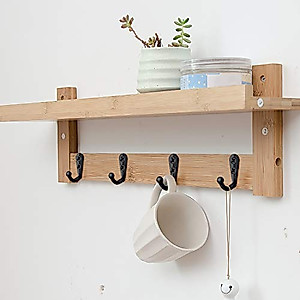 Zhehao 100 Pieces Mini Double Hole Wall Mounted Single Hook Robe Hooks Coat Hooks and 210 Pieces Screws for Hanging Key Hooks Jewelry (Black)